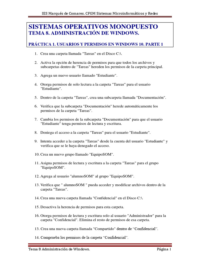Práctica 1 Tema 8 Permisos - Parte 1 | PDF | Archivo de computadora | Informática