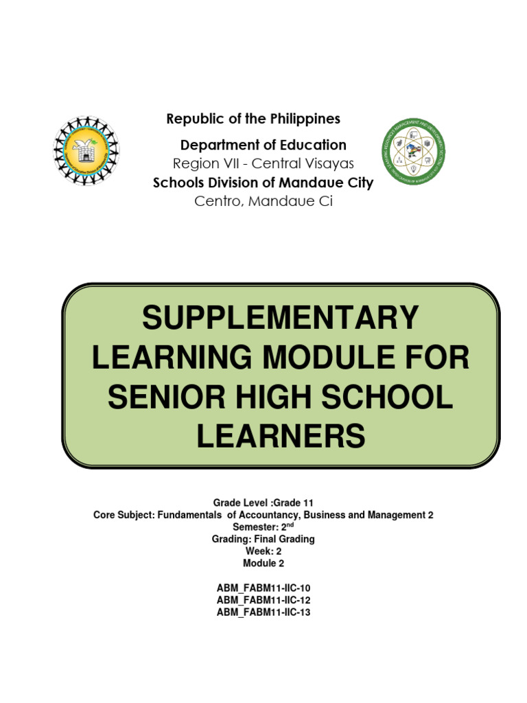 Abm 11 - Fabm2 2ND Semester Finals Module 2 (Pielago) | PDF | Debits And Credits | Banks