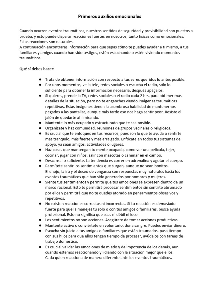 Primeros Auxilios Emocionales - Doc - Compressed | PDF | Ira | Las emociones