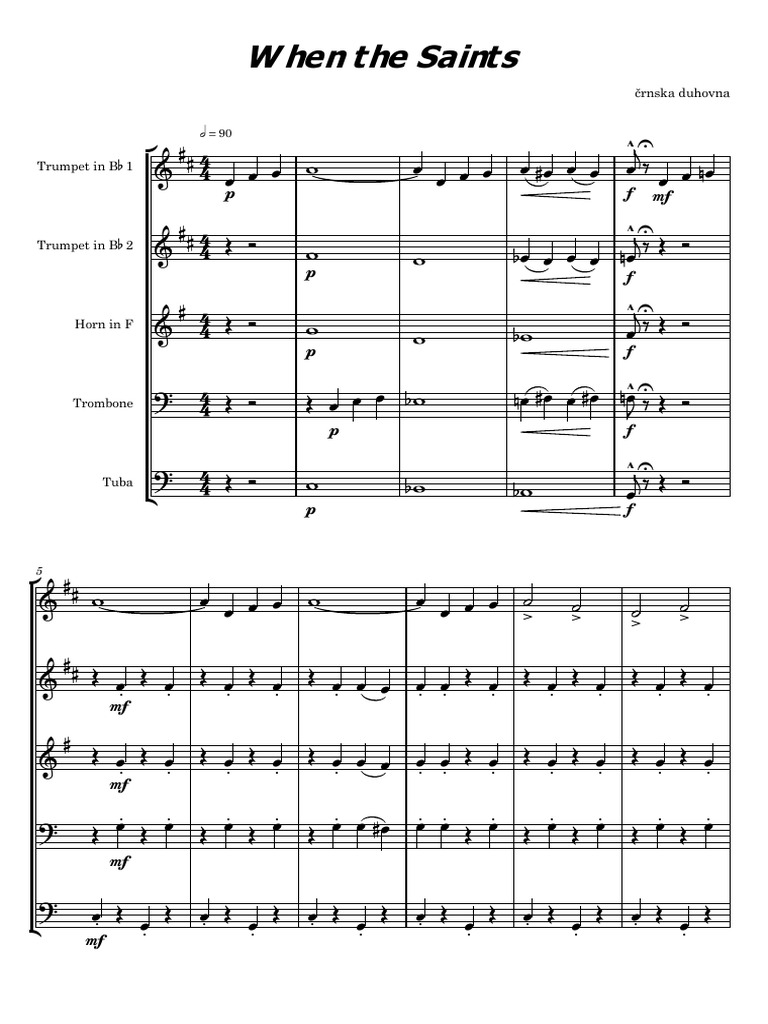 When The Saints | PDF | Elementary Organology | Musical Compositions