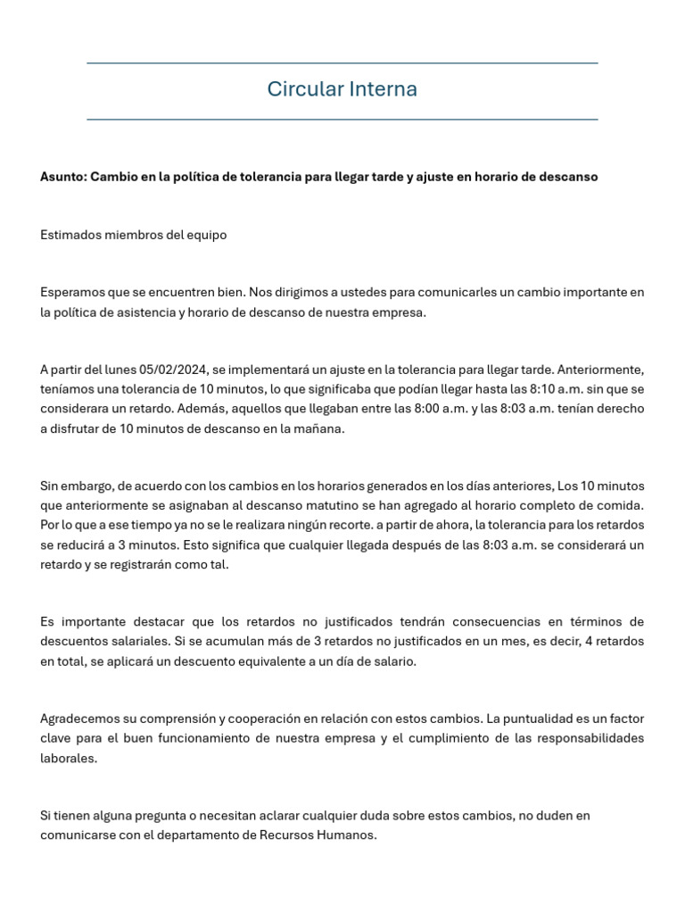 Circular Interna Cambio de Tolerancia | PDF