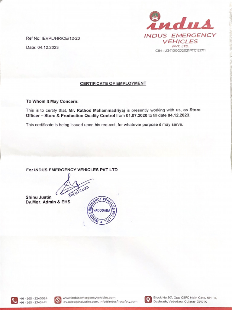 Experience Latter | PDF