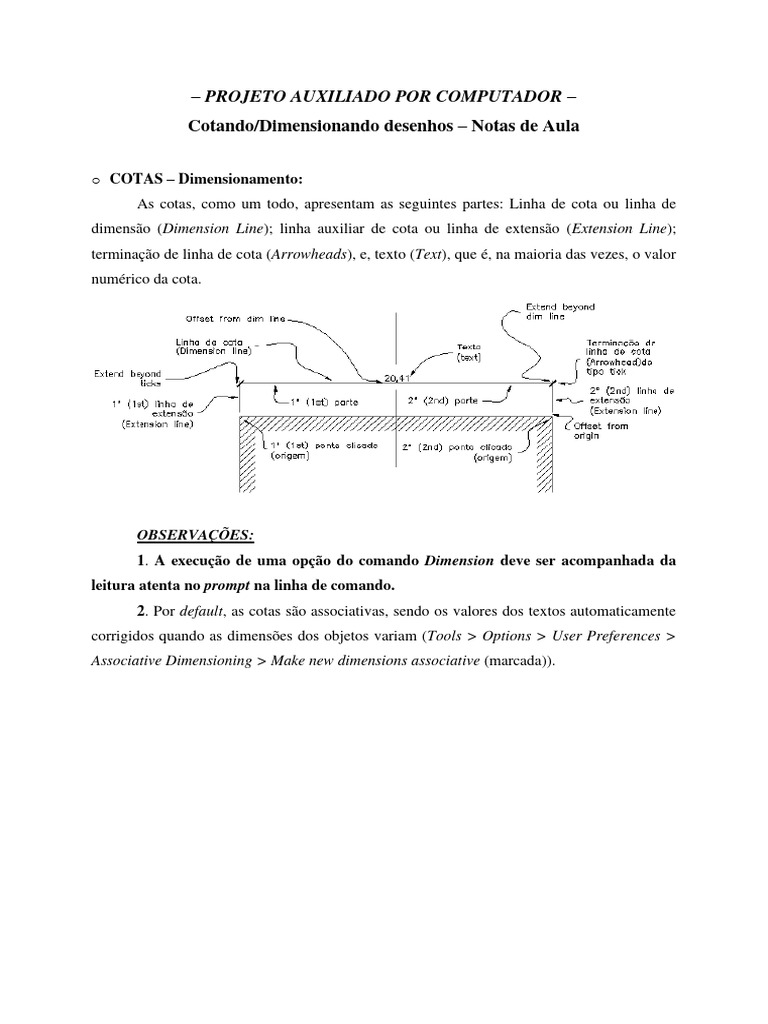 Dimensionamento e Estilos de Cota | PDF | Sistema de coordenada ...