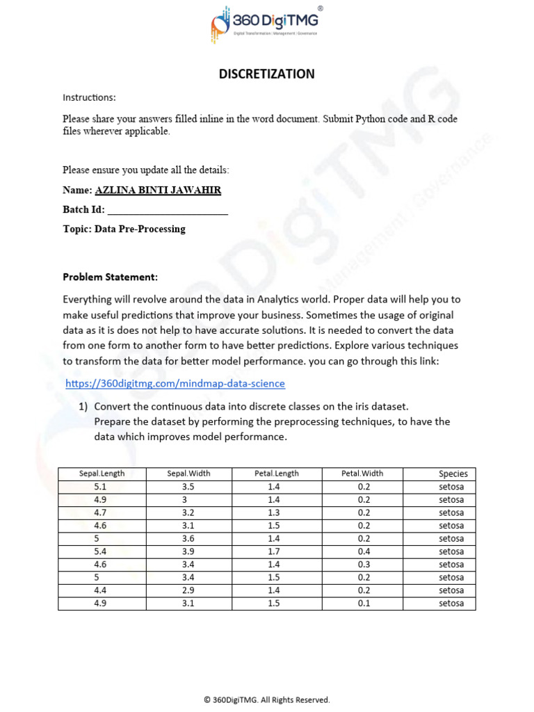 PS5 Copy of Discretization Problem Statement | PDF | Data | Information Technology