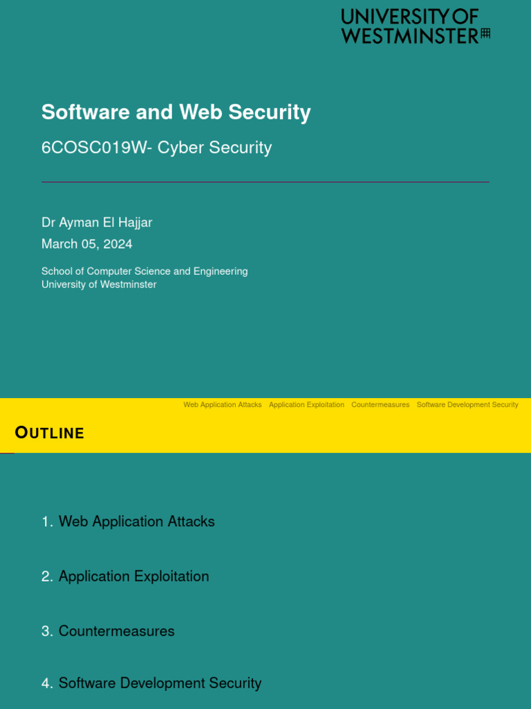 Software and Web Security | PDF | Networking | Internet & Web