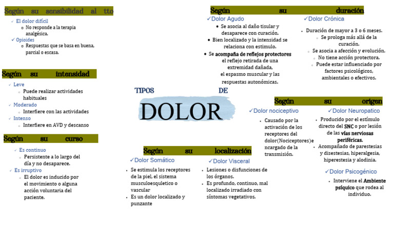 Tipos de Dolor: Clasificación y Características | PDF | Dolor ...