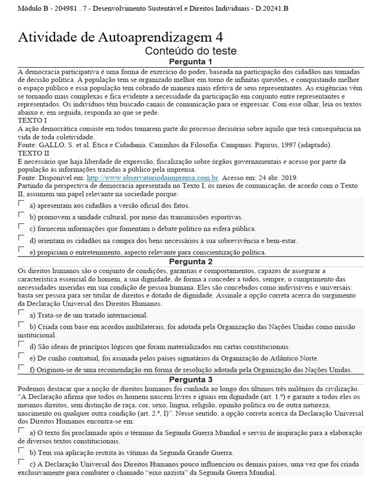 Democracia e Direitos Humanos: Desafios e Perspectivas | PDF | Direitos Humanos | Cidadania