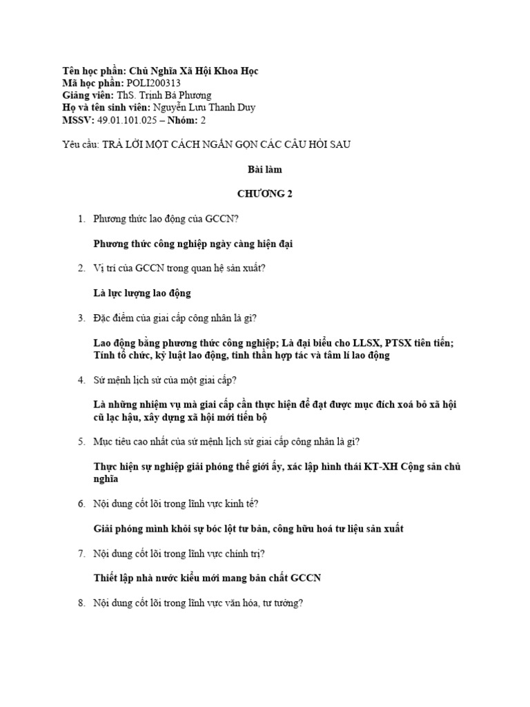 BaiTapC2-3 CNXHKH | PDF