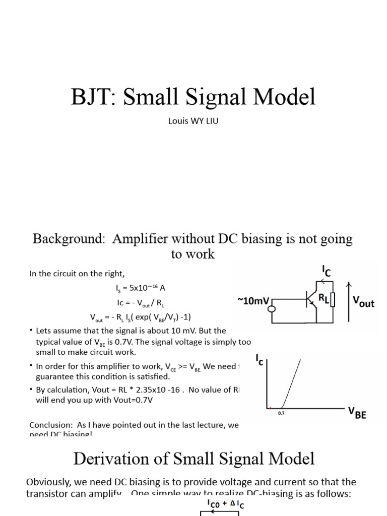 Chapter 2 - D - BJT - Small Signal Models - Revised - 3 | PDF | Bipolar Junction Transistor ...