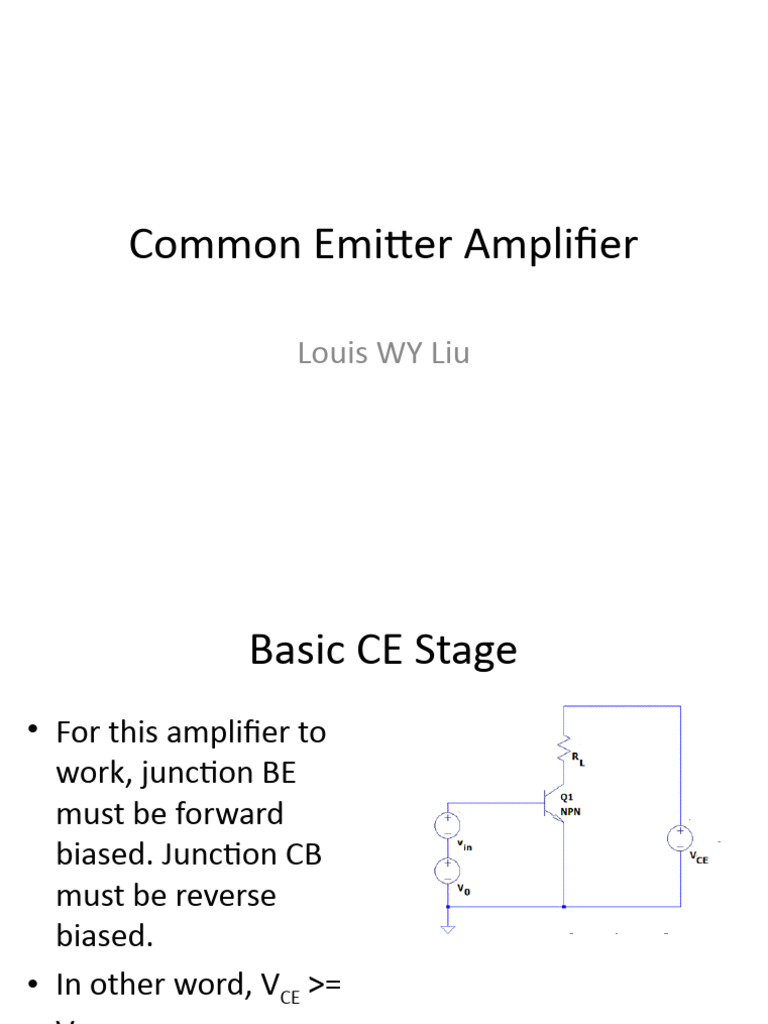 Chapter 2 - e - BJT - Common Emitter Amplifier | PDF | Amplifier | Analog Circuits