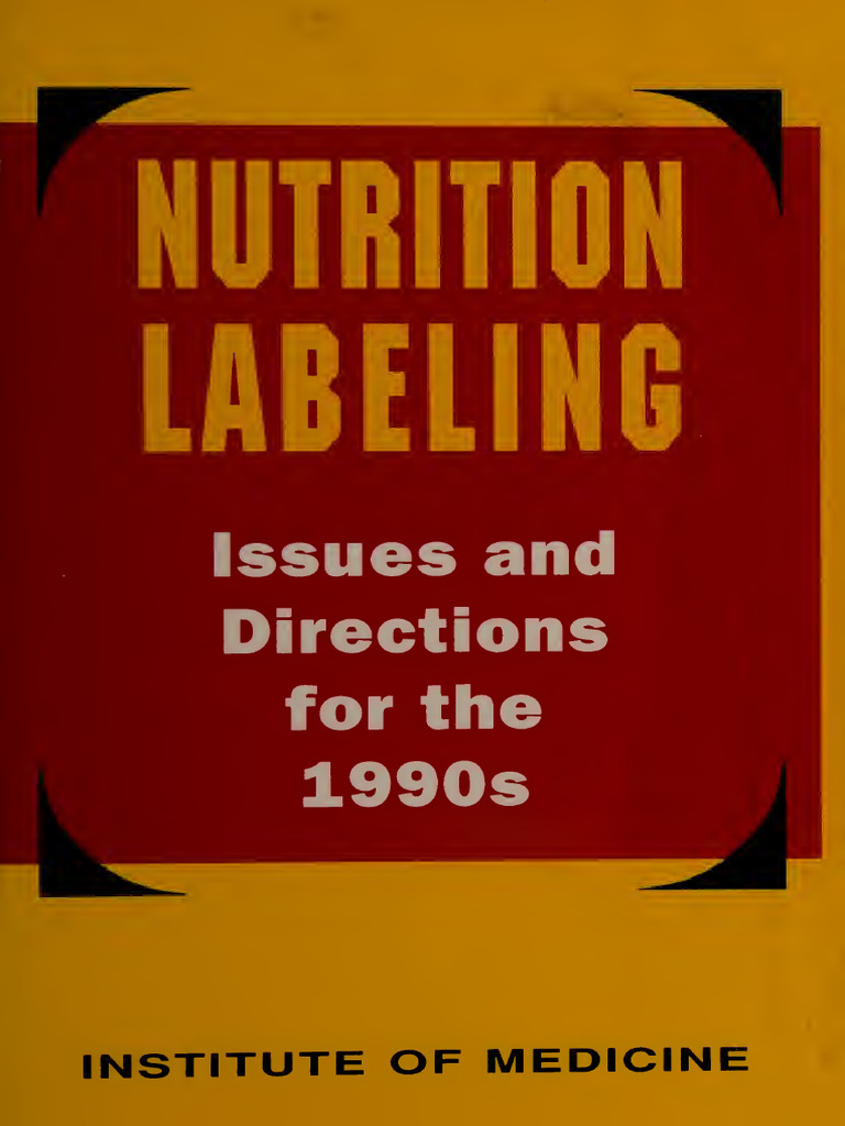 Nutrition Labeling: Issues and Directions For The 1990s | Download Free ...