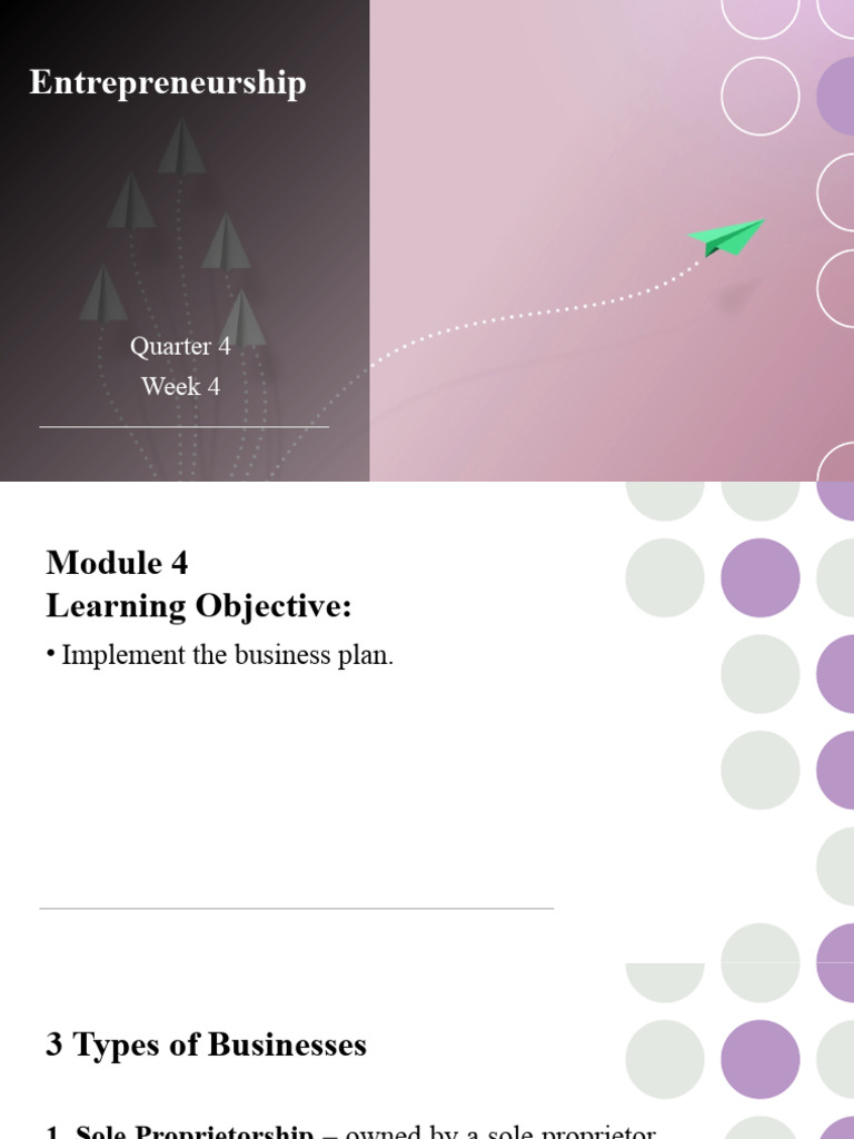 Entrep Q4 M4 | PDF | Sole Proprietorship | Business