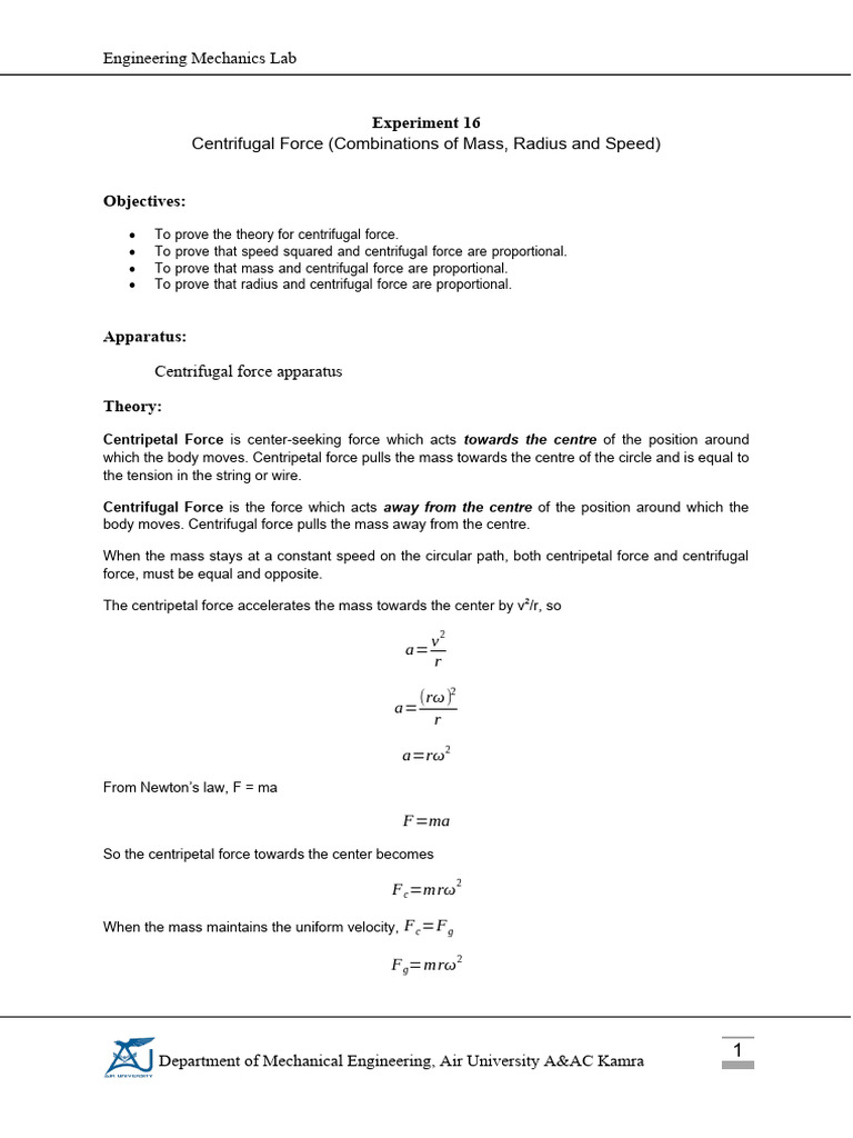 Exp 16 (Engg Mechanics Fall 2023) S | PDF | Force | Motion (Physics)