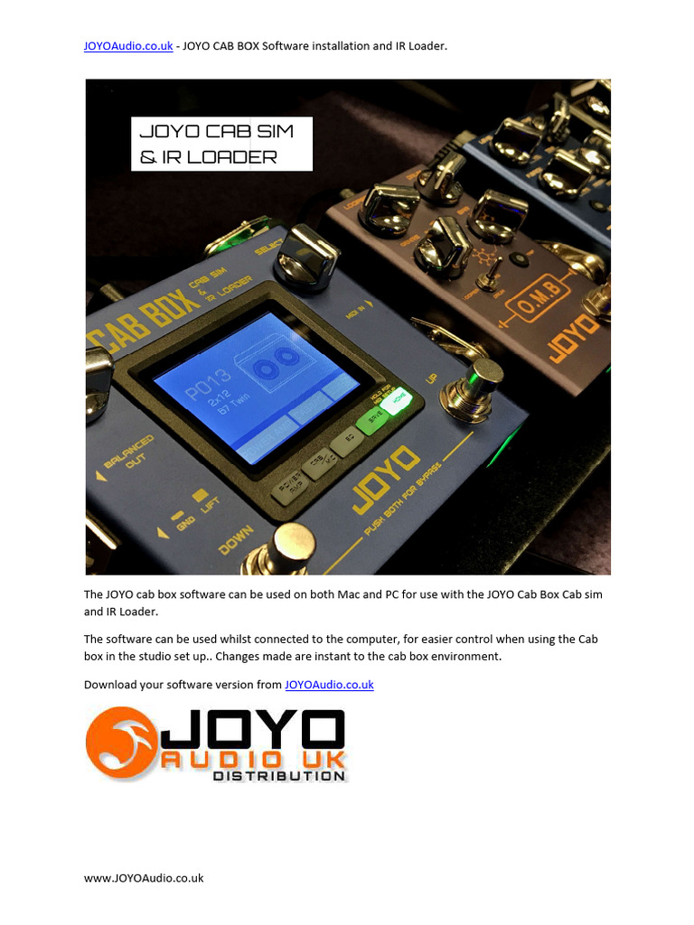 JOYO Cab Box Software Installation | PDF | Graphical User Interfaces | Personal Computers