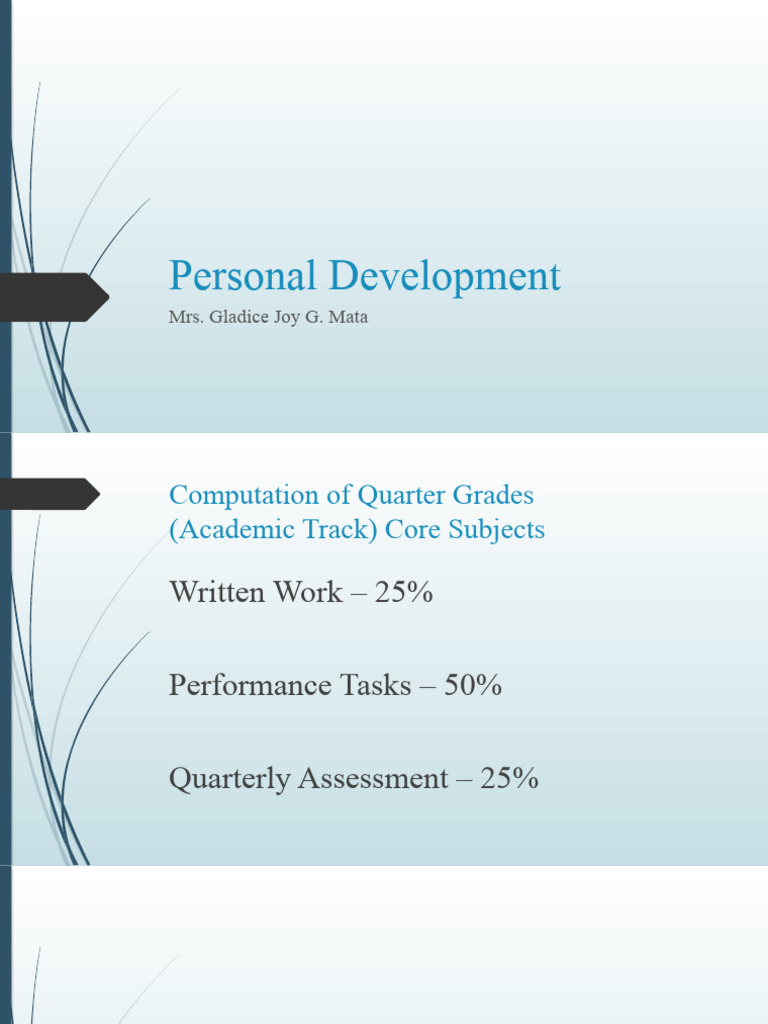 Personal Development Quarter 1 Week 1 | PDF | Self | Experience