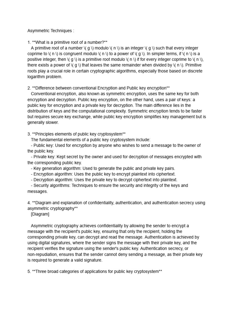 Asymmetric Techniques _ | PDF | Public Key Cryptography | Key ...