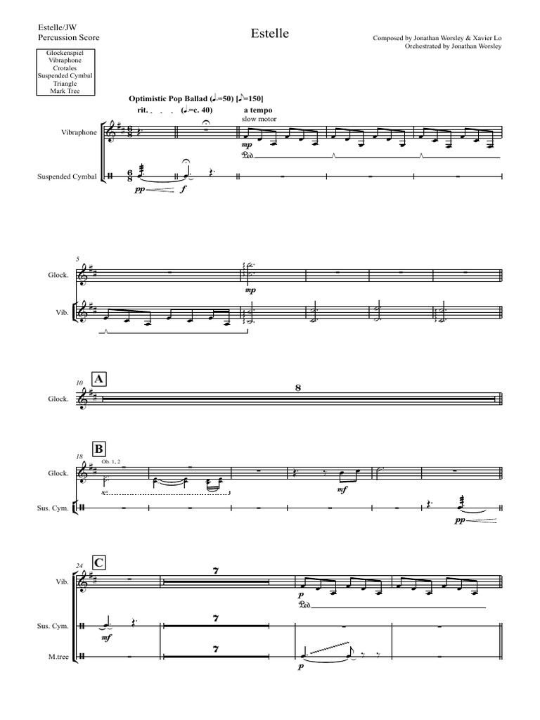Estelle Percussion Score | PDF | Percussion Instruments