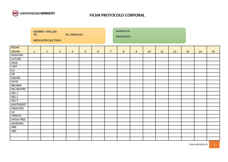 Ficha de Protocolo Corporal | PDF