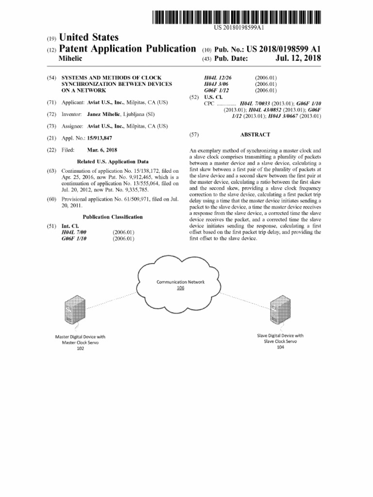 Systems and methods of clock synchronization between devices on a network | PDF | Computer ...