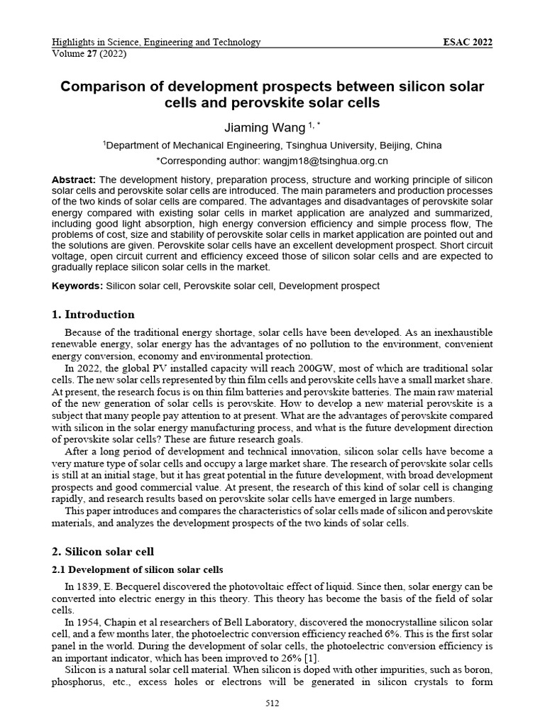Comparison of Development Prospects Between Silico | PDF | Solar Cell ... Comparison of Development Prospects Between Silico | PDF | Solar Cell ...