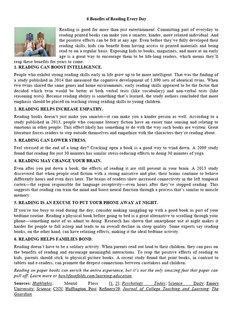 Daily Reading: 6 Key Benefits | PDF | Empathy | Psychology