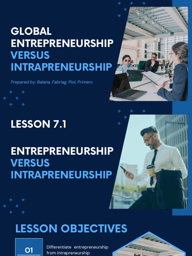 CHAPTER 7 Global Entrepreneurship vs. Intrapreneurship | PDF ...
