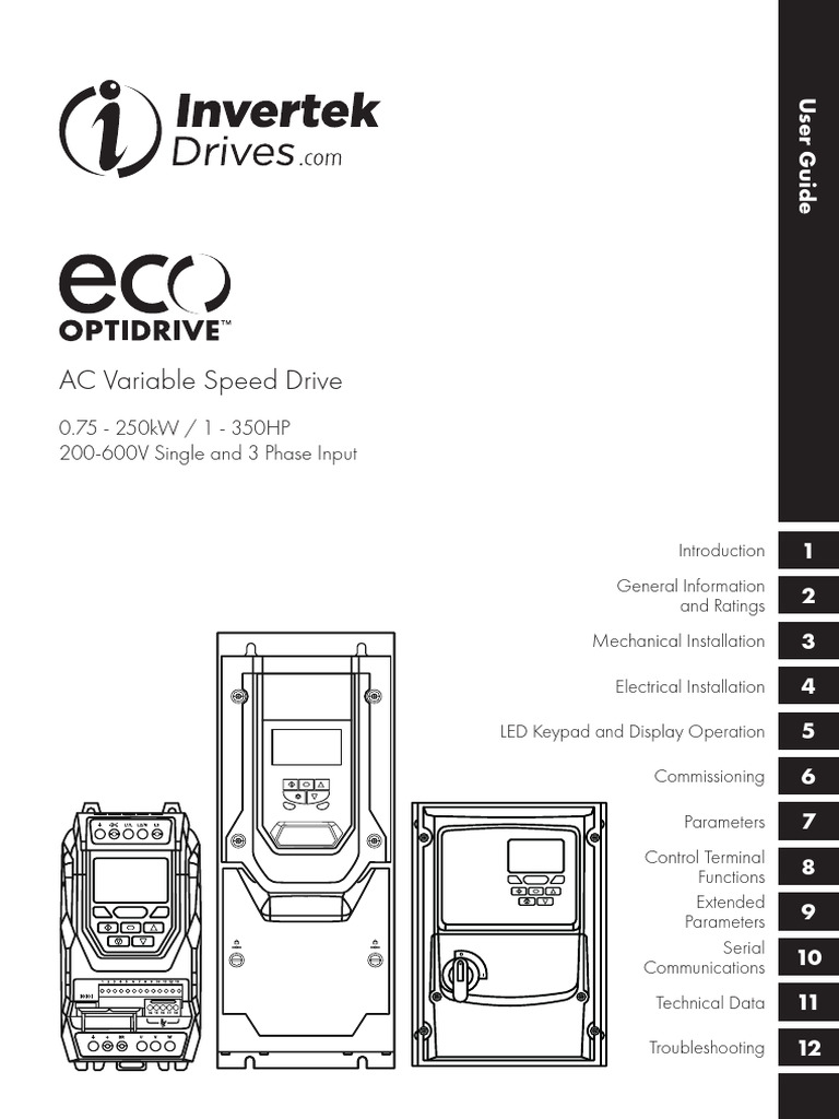Invertek Optidrive Eco Manual | PDF | Parameter (Computer Programming) | Power Supply