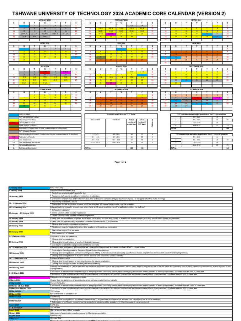 2024 Academic-Core-Calendar | PDF | Academic Term
