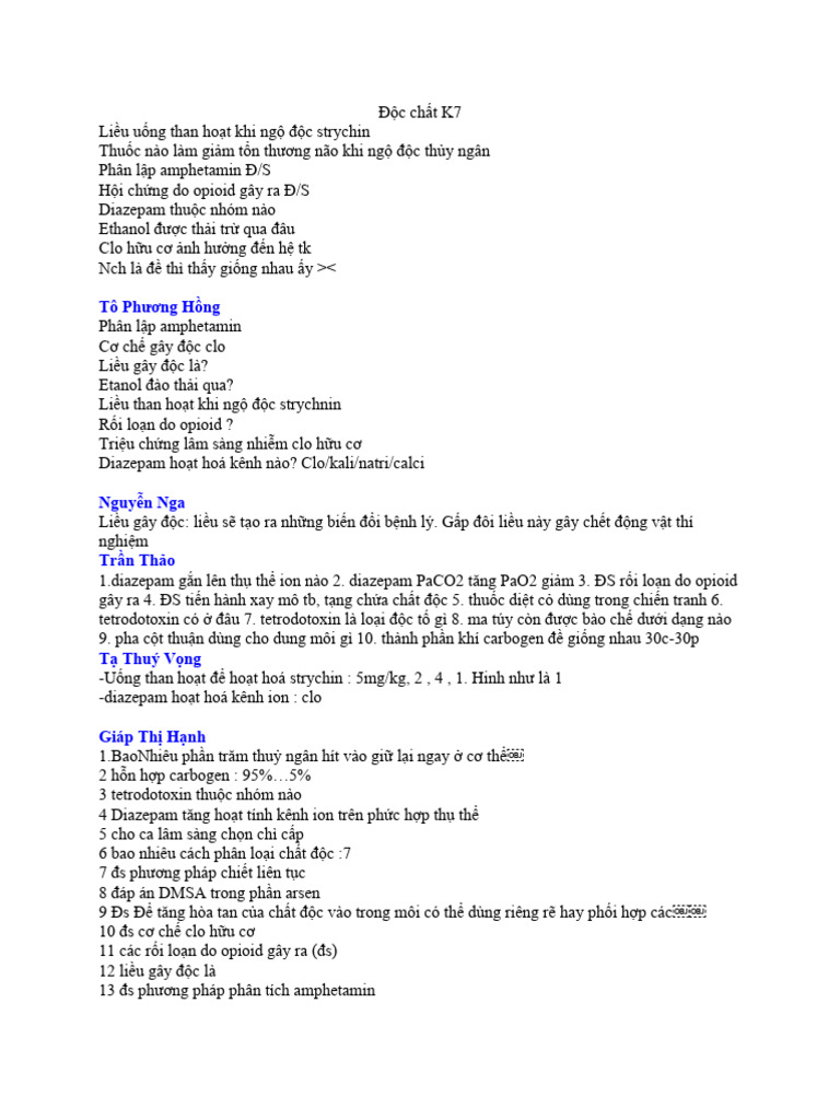 Độc chất K7 | PDF
