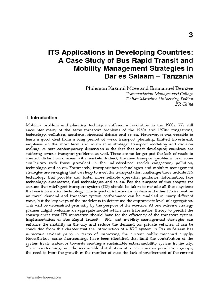 InTech-Its Applications in Developing Countries A Case Study of Bus Rapid Transit and Mobility ...