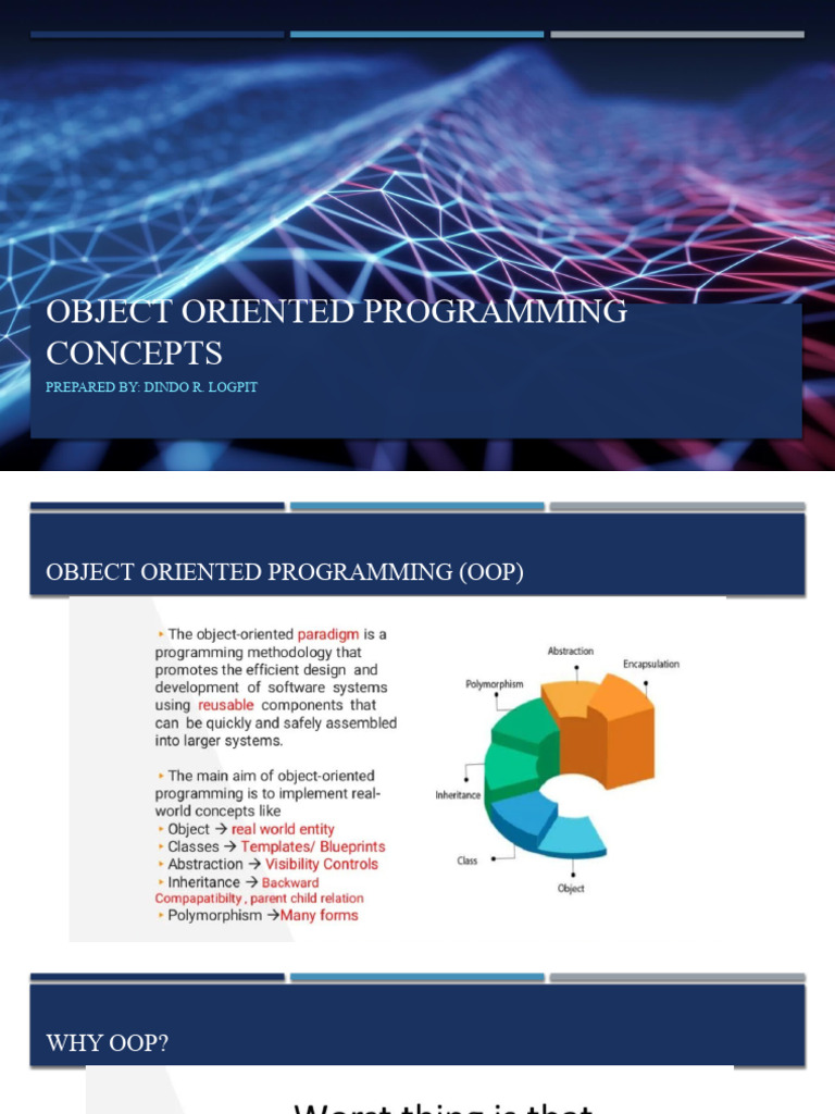 Object Oriented Programming Concepts | PDF | Class (Computer Programming) | Object Oriented ...