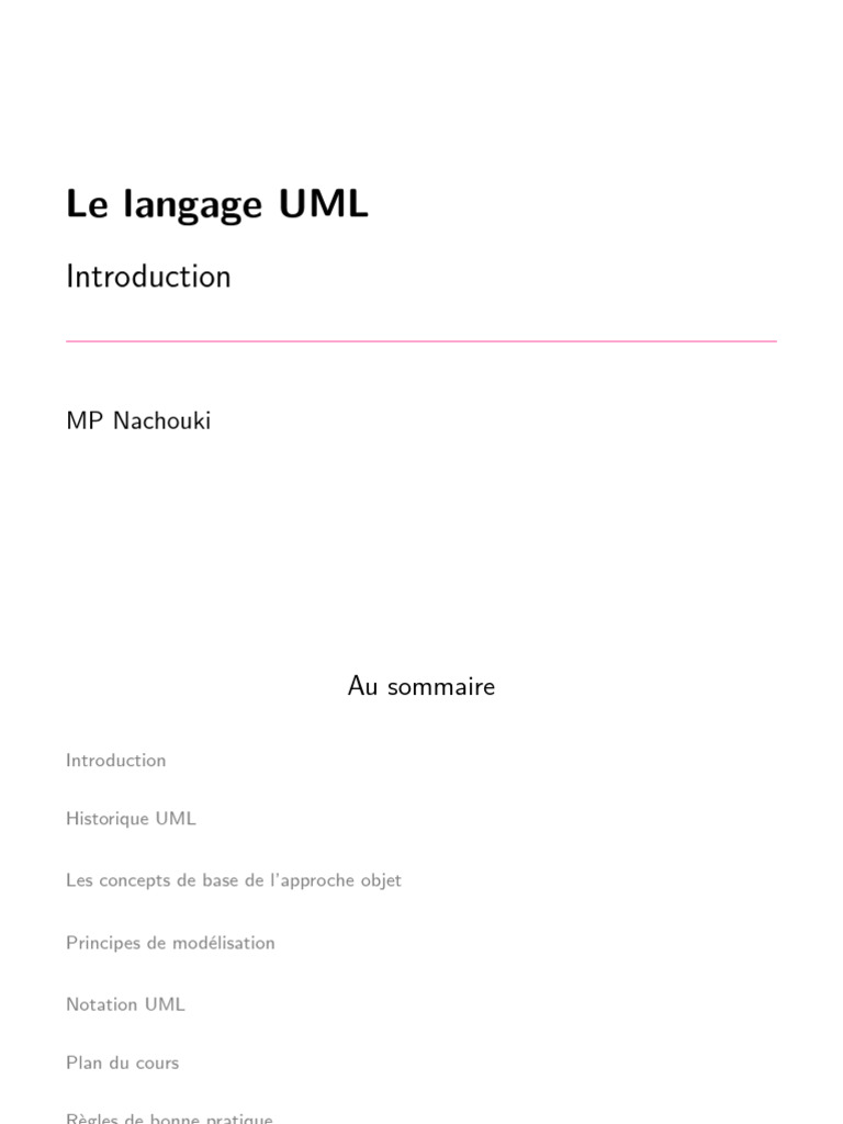 Introduction au langage UML et modélisation | PDF | Classe ...
