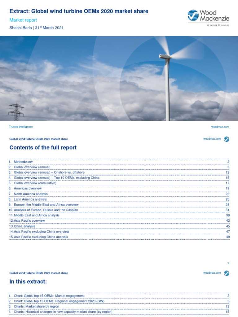 Wind Turbine Market Share Report Extract | PDF | Wind Power | Renewable ...