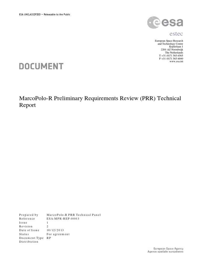 1567259937076-MarcoPoloR-ESA PRR Report | PDF | Lidar | Spacecraft ...