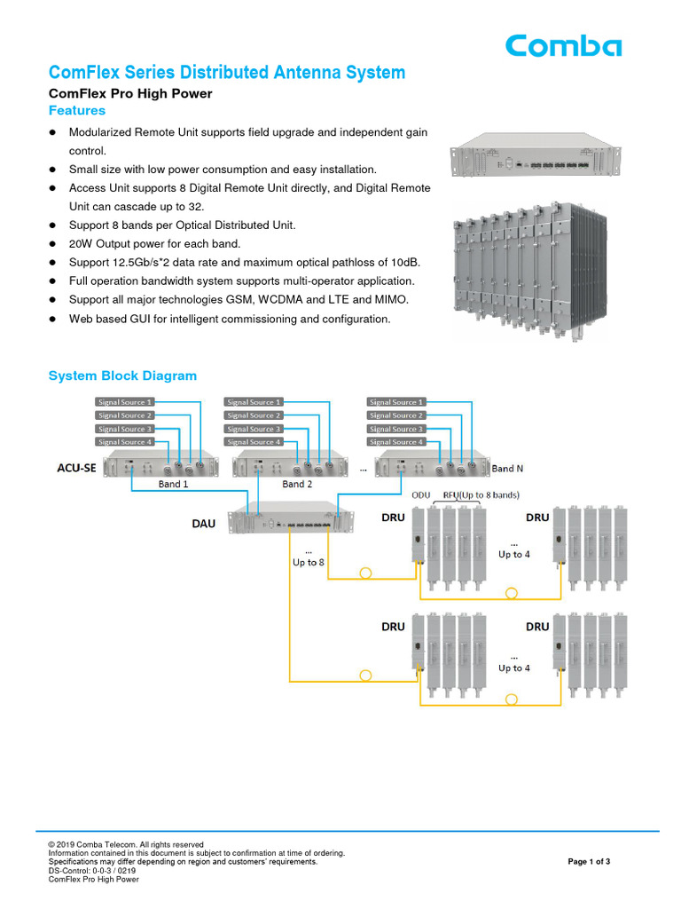 ComFlex Pro High Power DAS Overview | PDF | Lte (Telecommunication) | Mimo