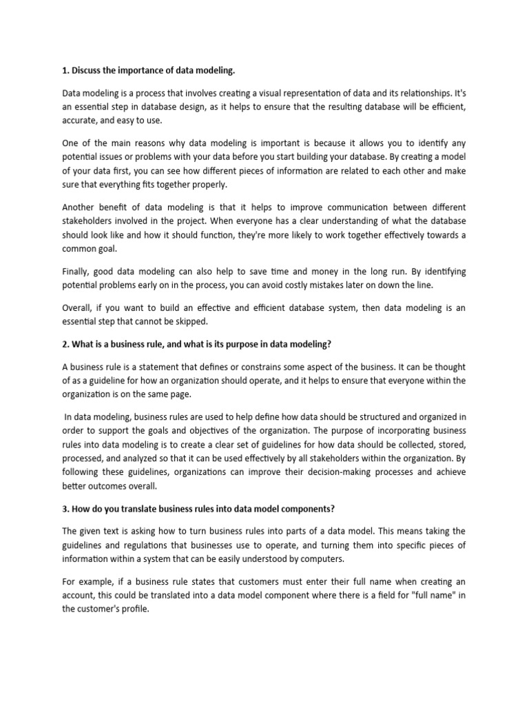 Data modelling | PDF | Relational Model | Relational Database