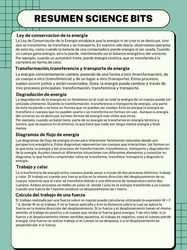 Resumen actividad science bits | PDF | Fuerza | Calor