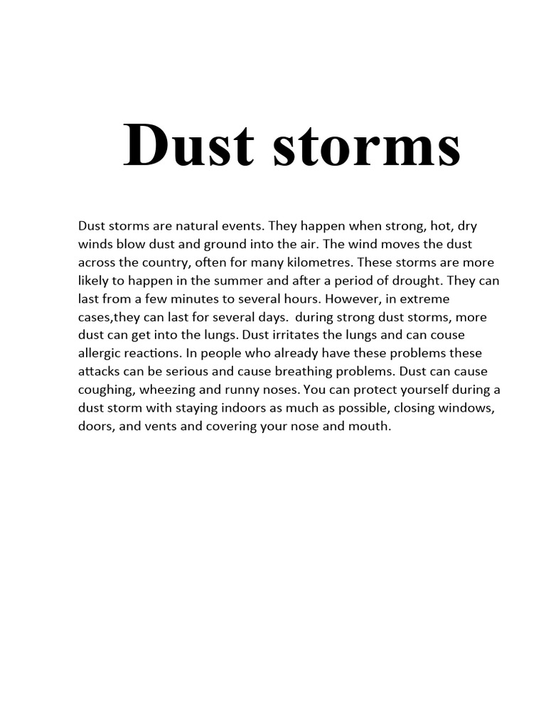 Dust Storms: Causes and Health Risks | PDF | Home & Garden