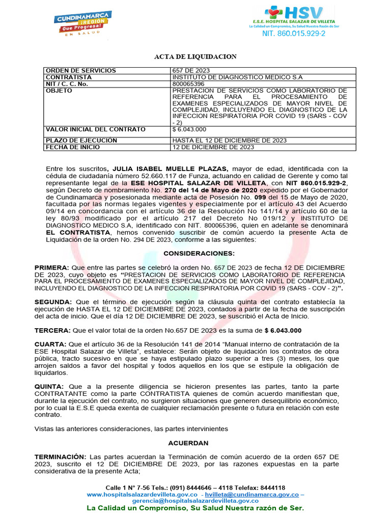 Intito Diagnostico 657 | PDF | Liquidación