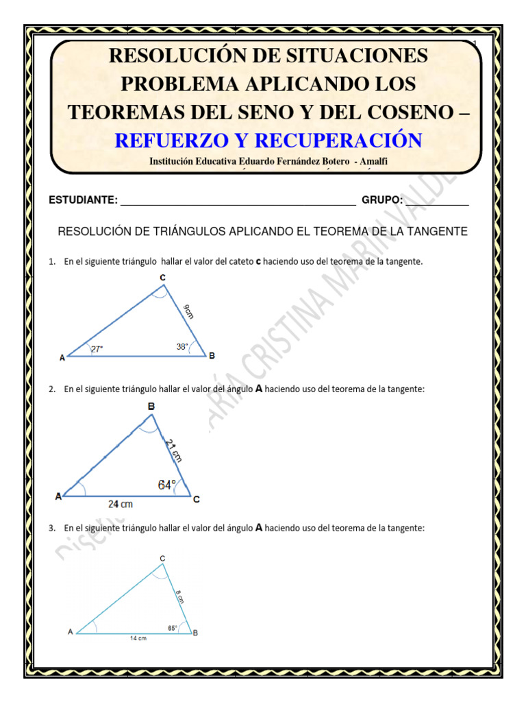 Refuerzo Y Recuperación: Resolución de Situaciones Problema Aplicando ...