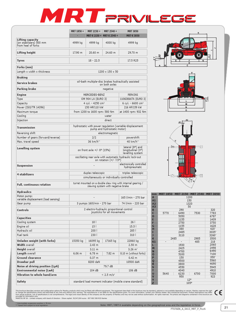 manitou-mrt1850-en | PDF | Brake | Automotive Technologies