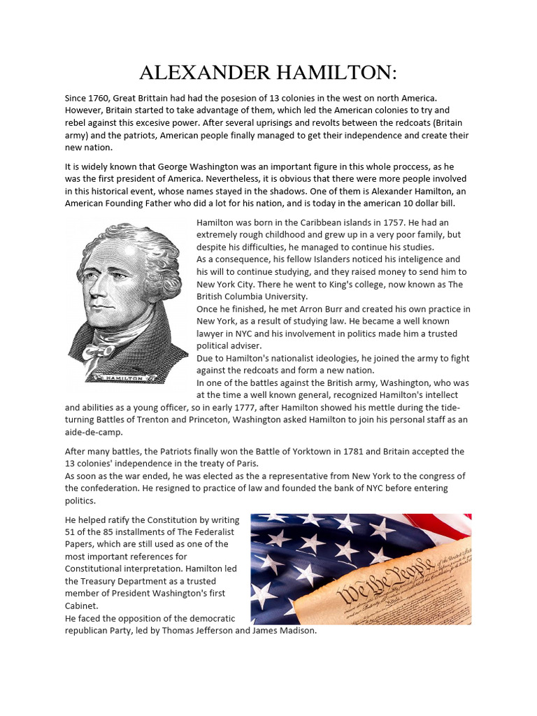 Hamilton | PDF | Alexander Hamilton | Federalist Party