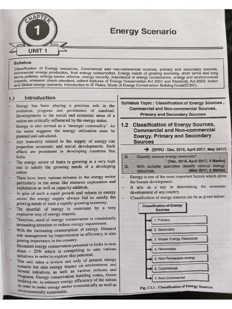Unit-1 Introduction To Energy Scenerio | PDF