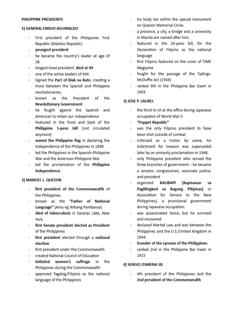 PHILIPPINE-HISTORY-100-QUESTIONS | PDF | Philippines | President Of The ...