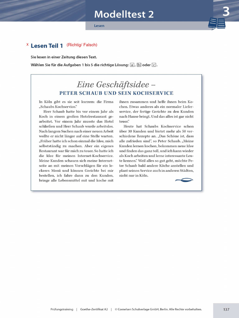 Modelltest 2 (Lesen, Hören) | PDF