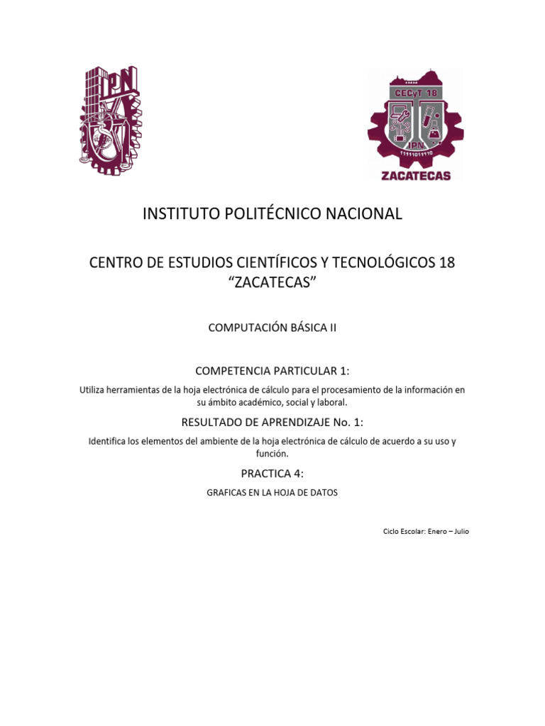 Gráficas y Fórmulas en Excel | PDF | Hoja de cálculo | Informática