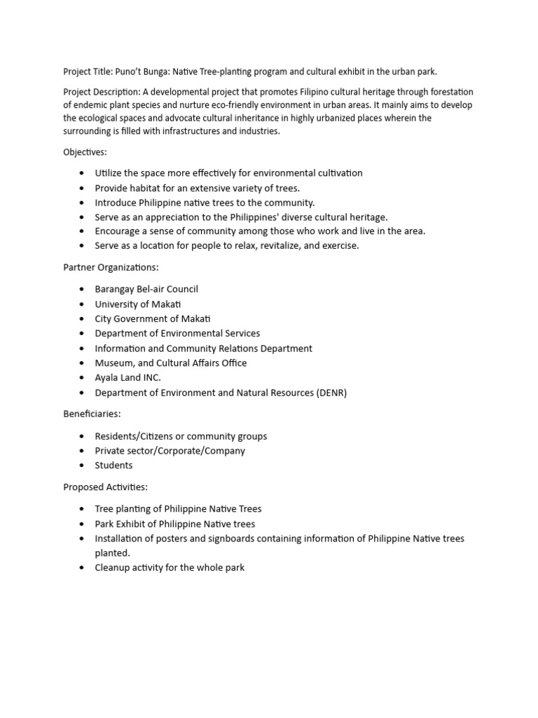 Project Title - Green Space Project | PDF | Makati | Environmental ...