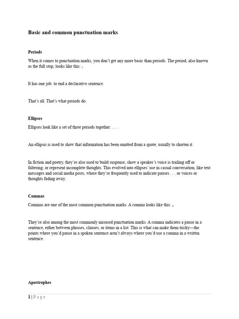 Punctuation | PDF | Punctuation | Comma