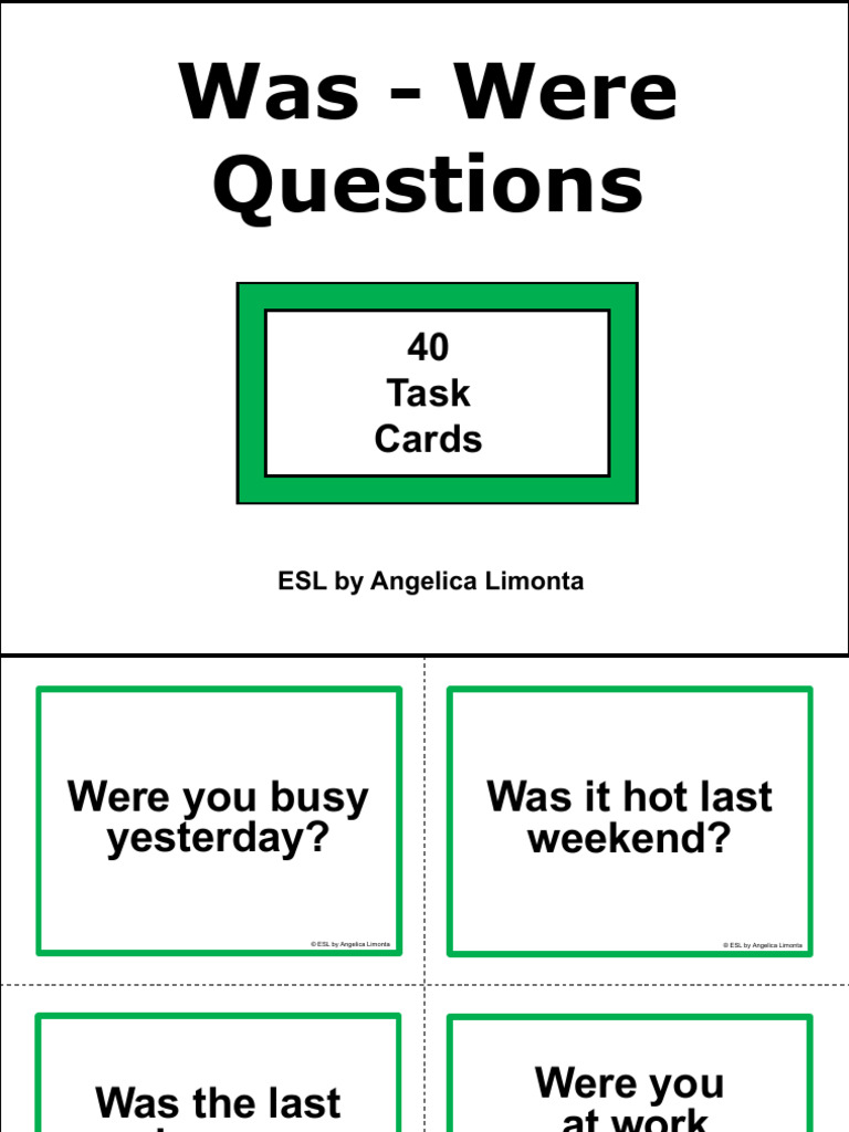 ESL Past Tense Practice Cards | PDF | Observances