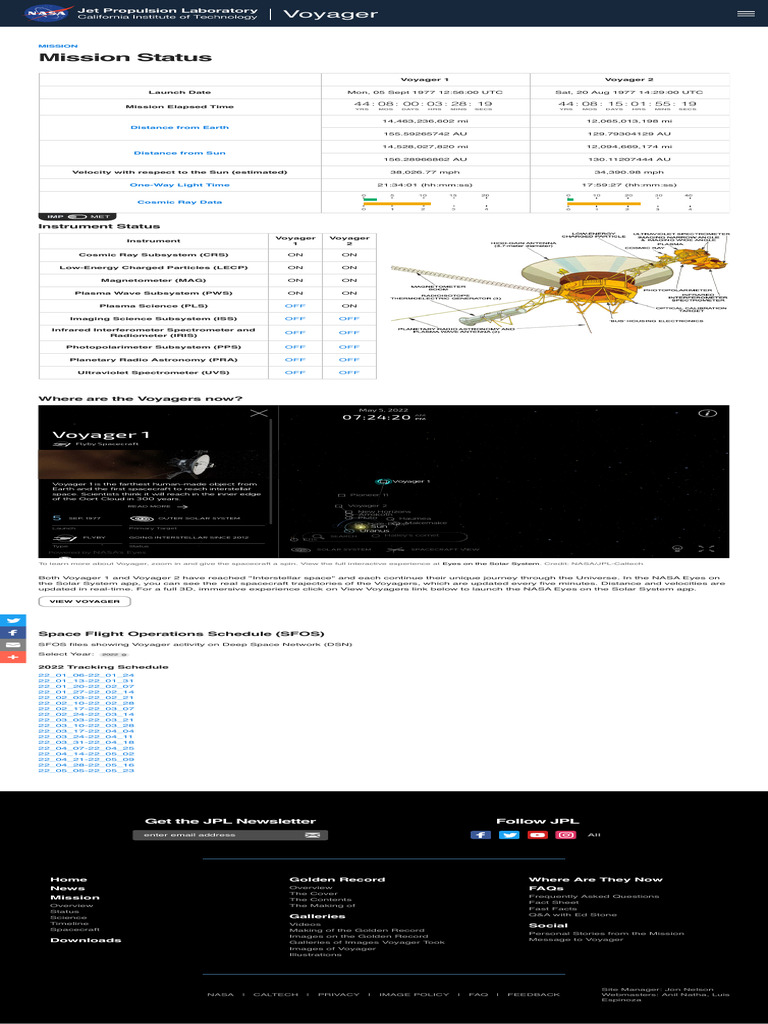 Voyager Mission Status and Updates | PDF | Voyager Program | Solar System